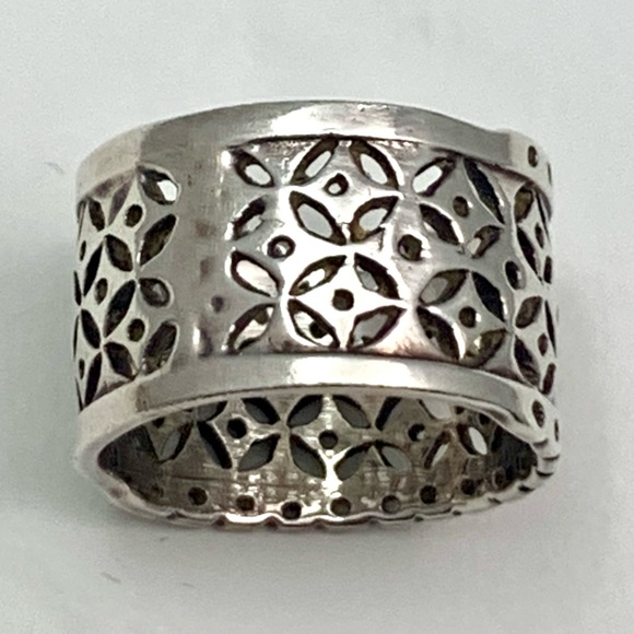 Jewelry | Vintage Sterling Silver Openwork Wide Band Ring | Poshmark